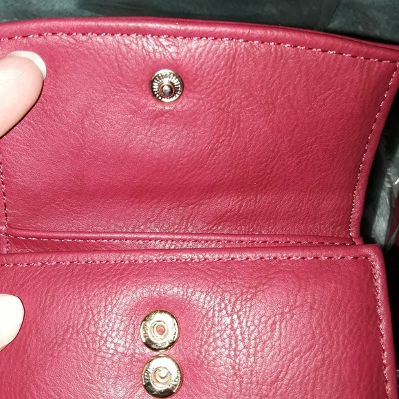Bags | Sangria Wine Red Burgundy Trifold Vegan Wallet | Poshmark